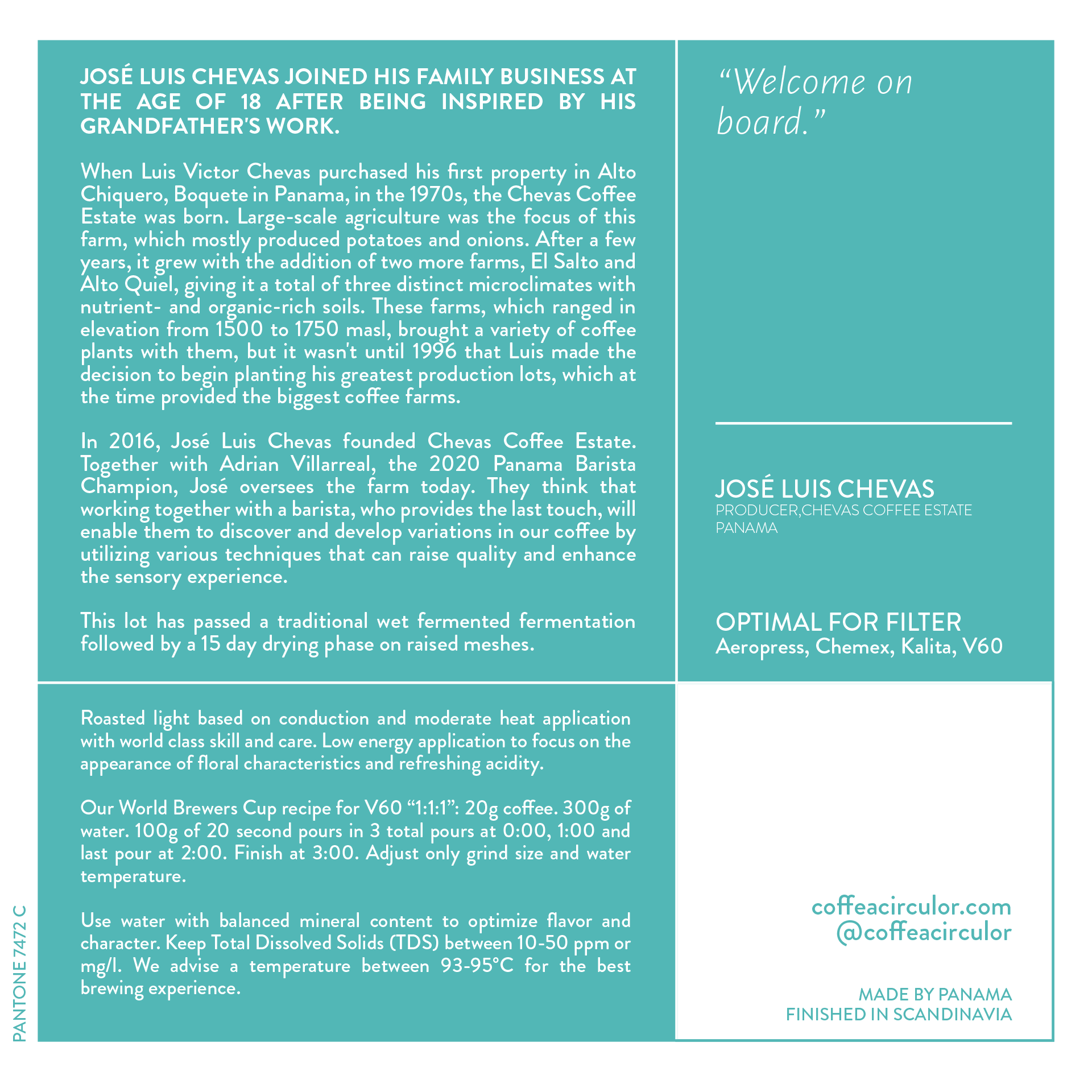 PANAMA Chevas Ceremonia Geisha Washed WX – Coffea Circulor